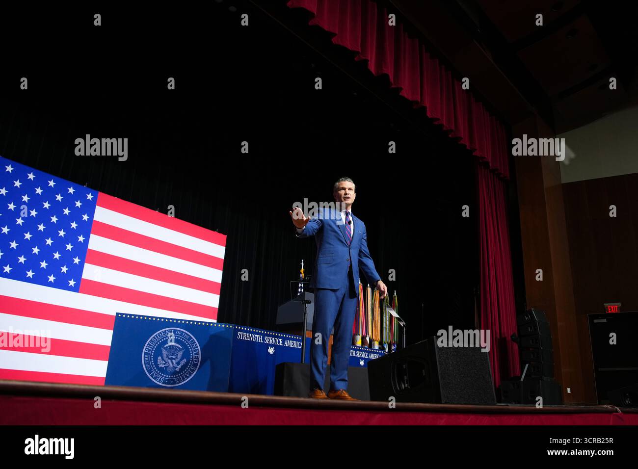 Secretary of Defense Pete Hegseth speaks to senior military leaders at ...