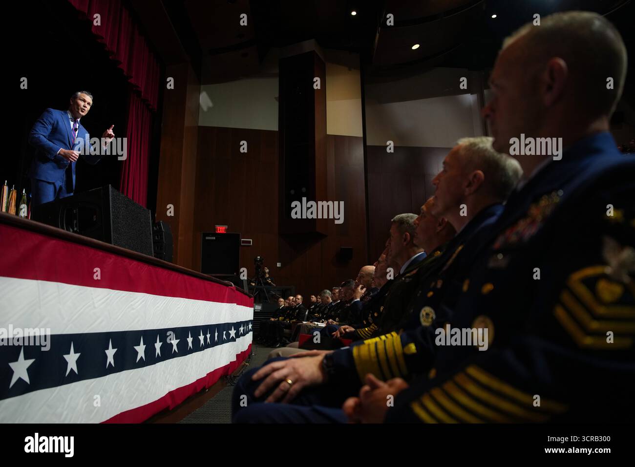 Secretary of Defense Pete Hegseth speaks to senior military leaders at ...