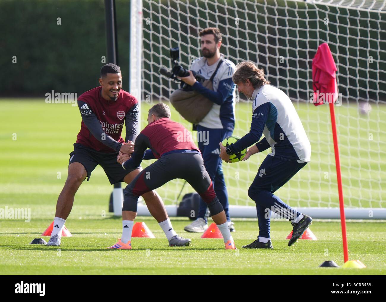 Arsenal's William Saliba during a training session at Sobha Realty ...