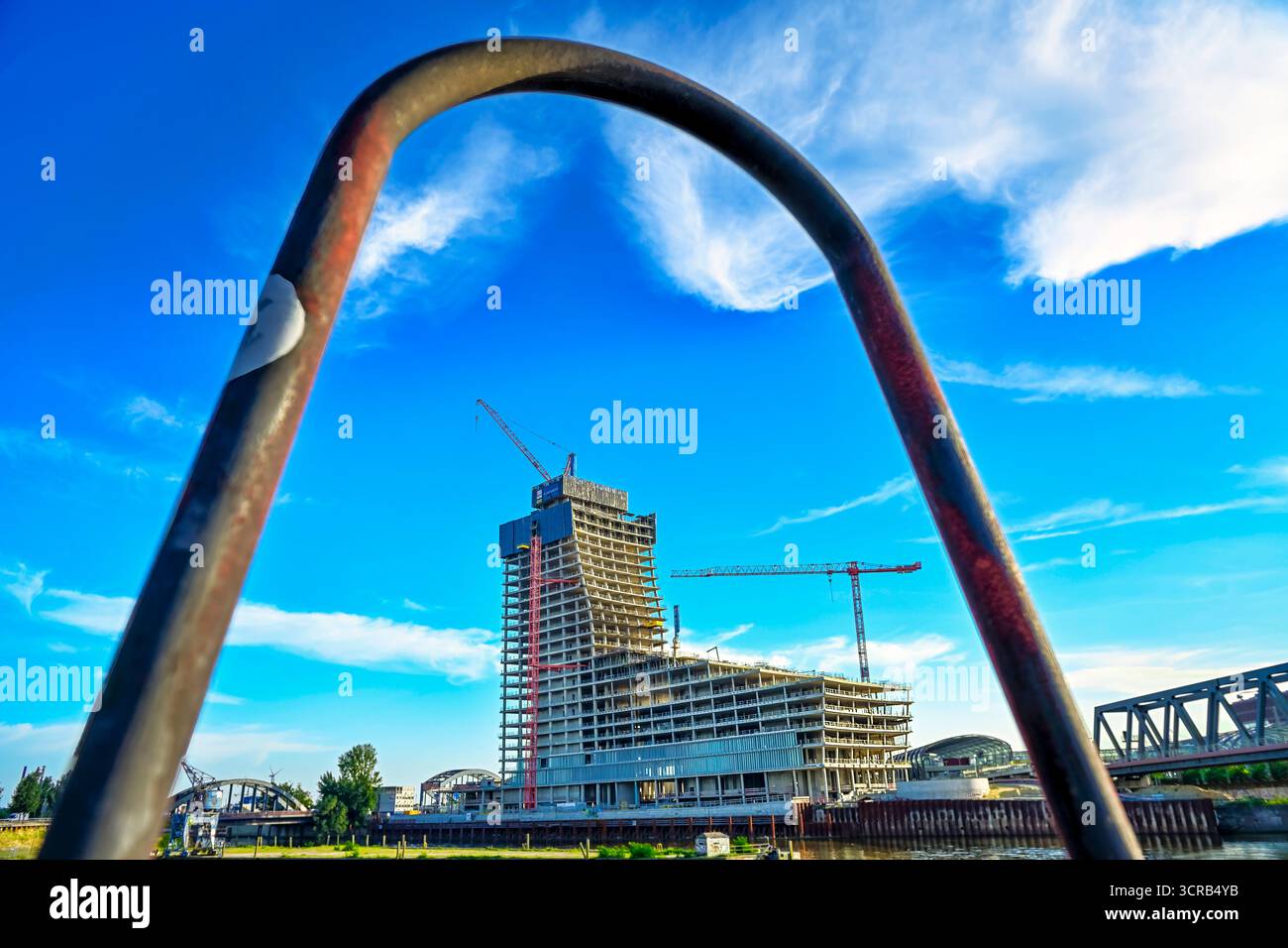 Construction site at the elbtower in the hafencity of hamburg hi-res ...