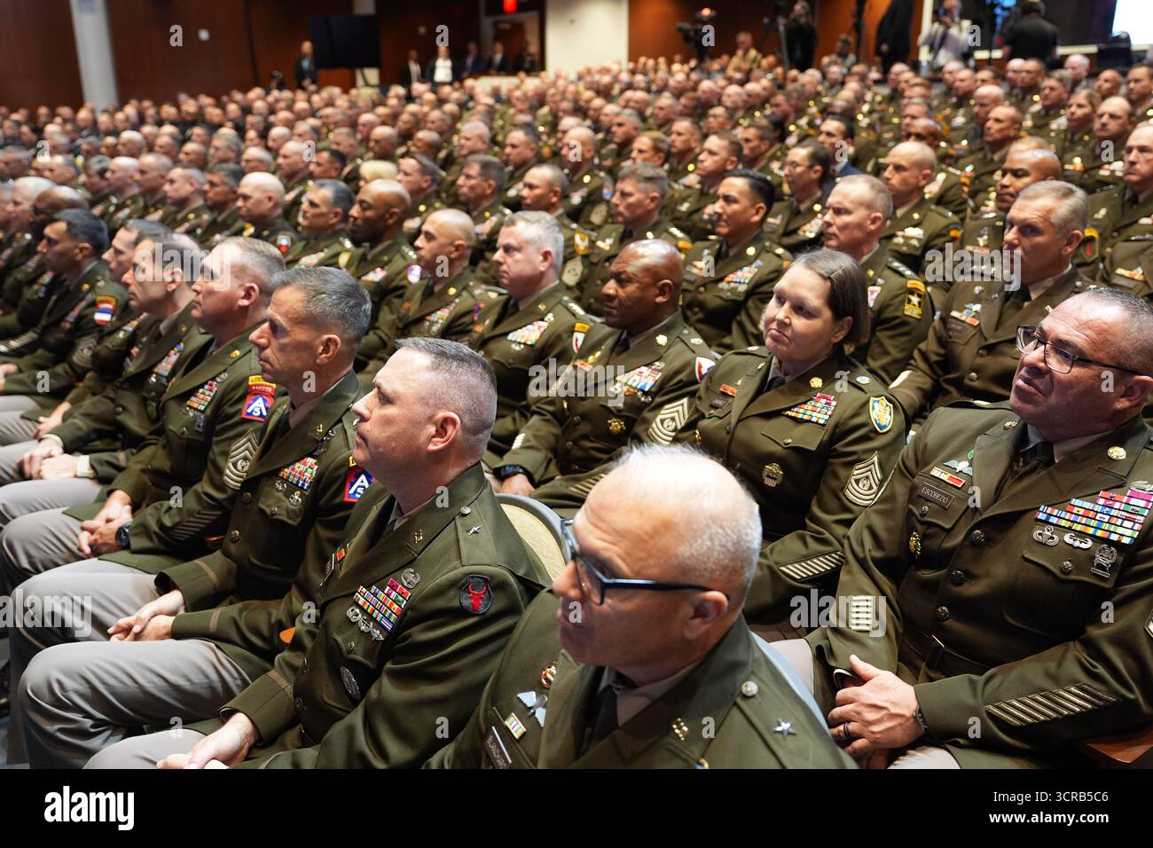 U.S. military senior leadership listen at Marine Corps Base Quantico ...