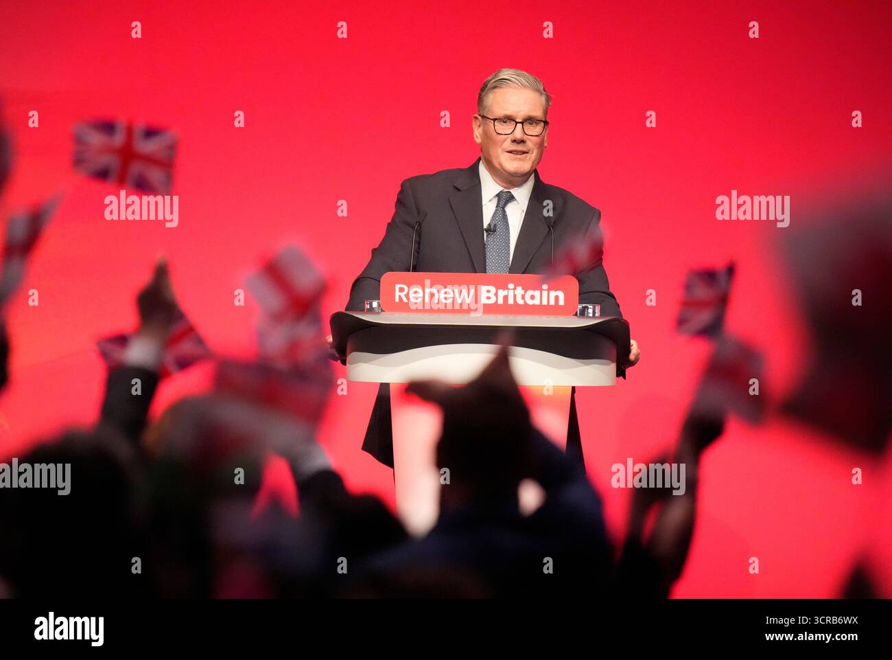 Prime Minister Sir Keir Starmer delivers his keynote speech during the ...