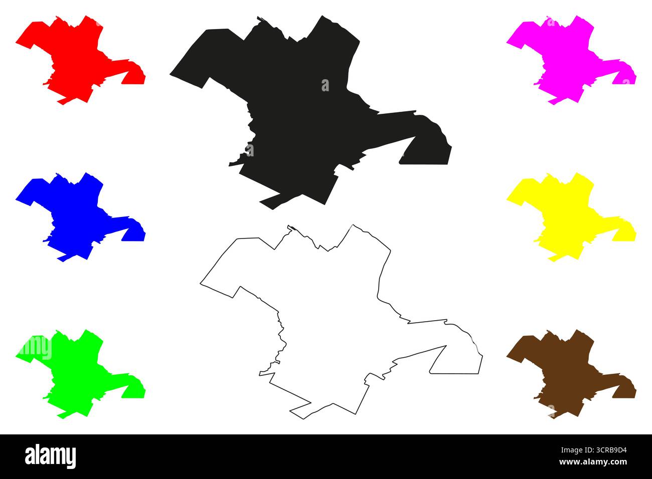 Cholula city (United Mexican States, Mexico, Puebla State) map vector ...