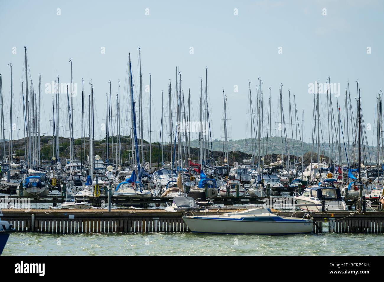 Swedish marina packed with sailing yachts Stock Photo - Alamy