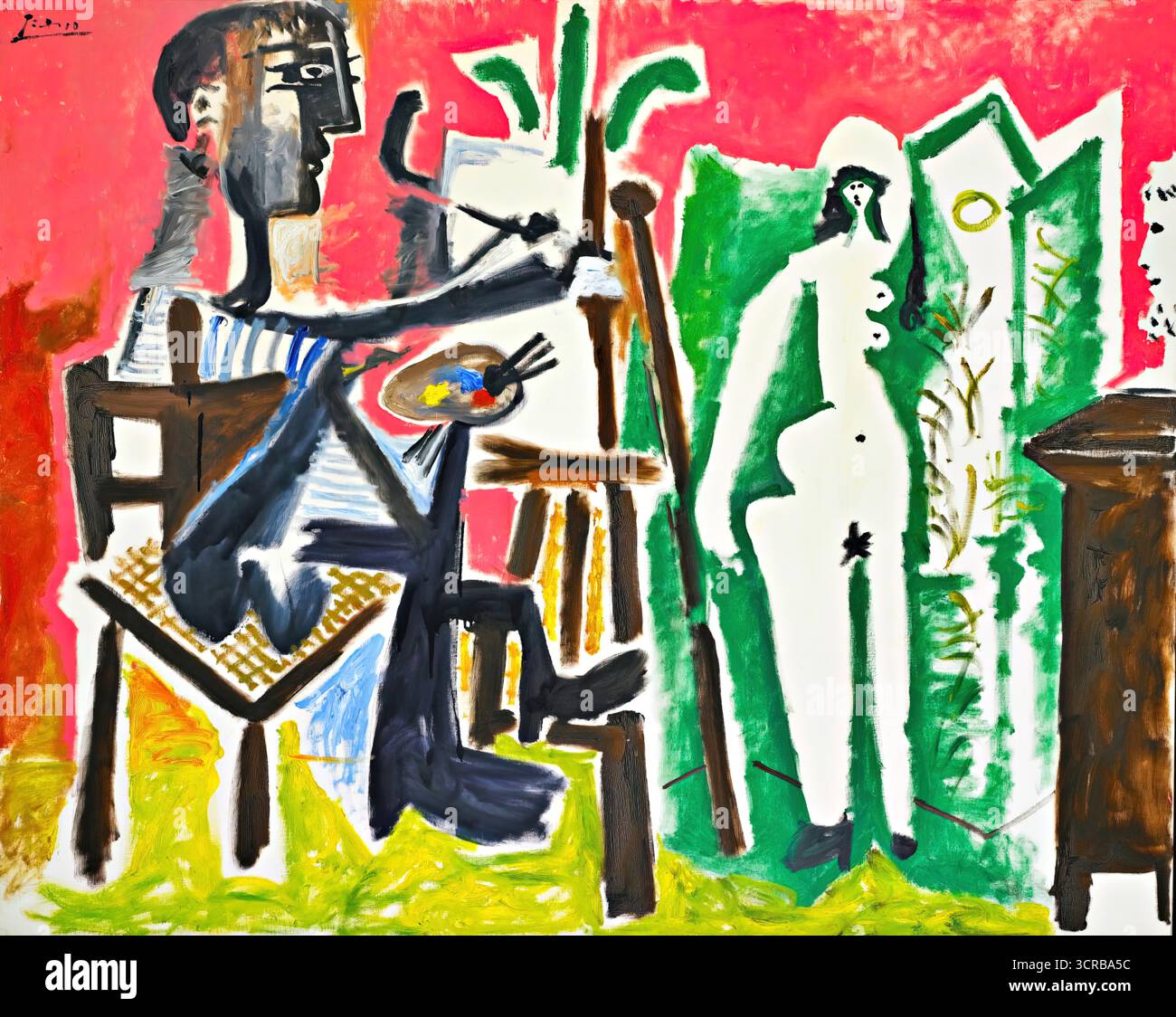 Painter painting model in Stock Vector Images - Alamy