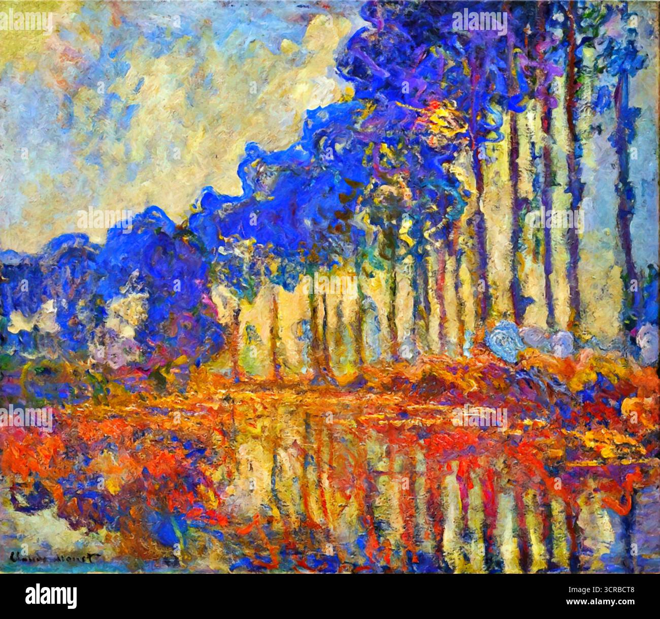 Autumn on river in Stock Vector Images - Alamy