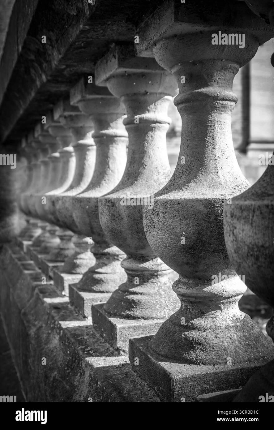 Close-up of pillars in a wall Stock Photo - Alamy