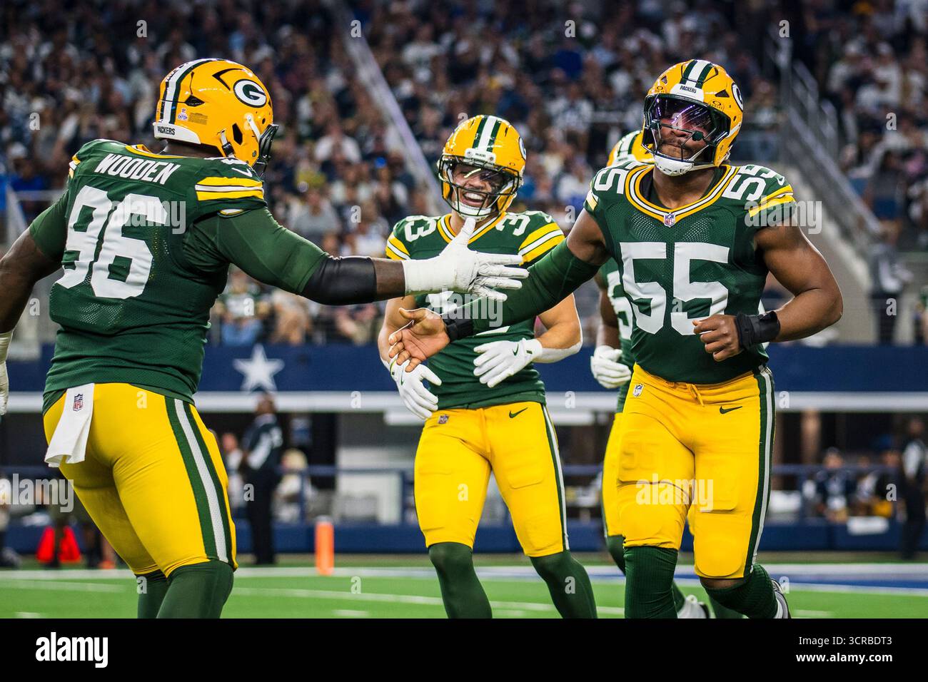 Green Bay Packers defensive end Kingsley Enagbare (55) celebrates with ...