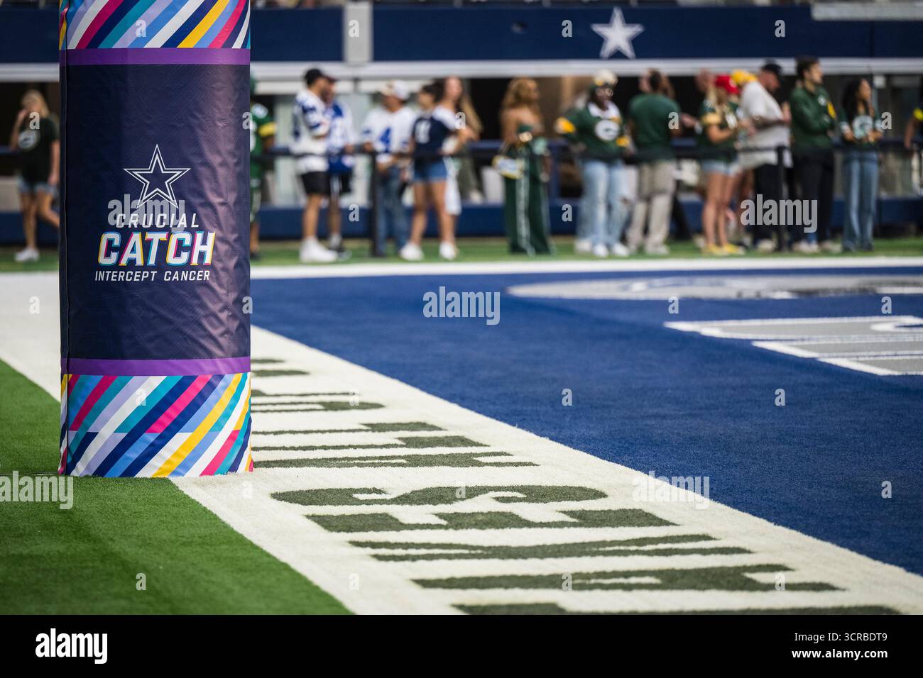Crucial Catch padding around a goal post at an NFL football game ...