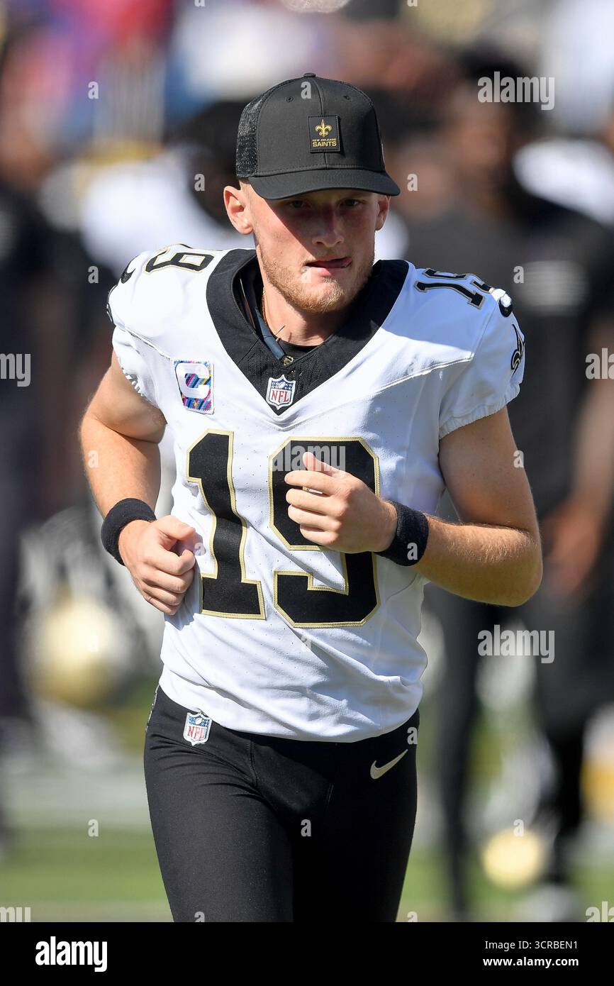 New Orleans Saints kicker Blake Grupe (19) runs off the field after the ...