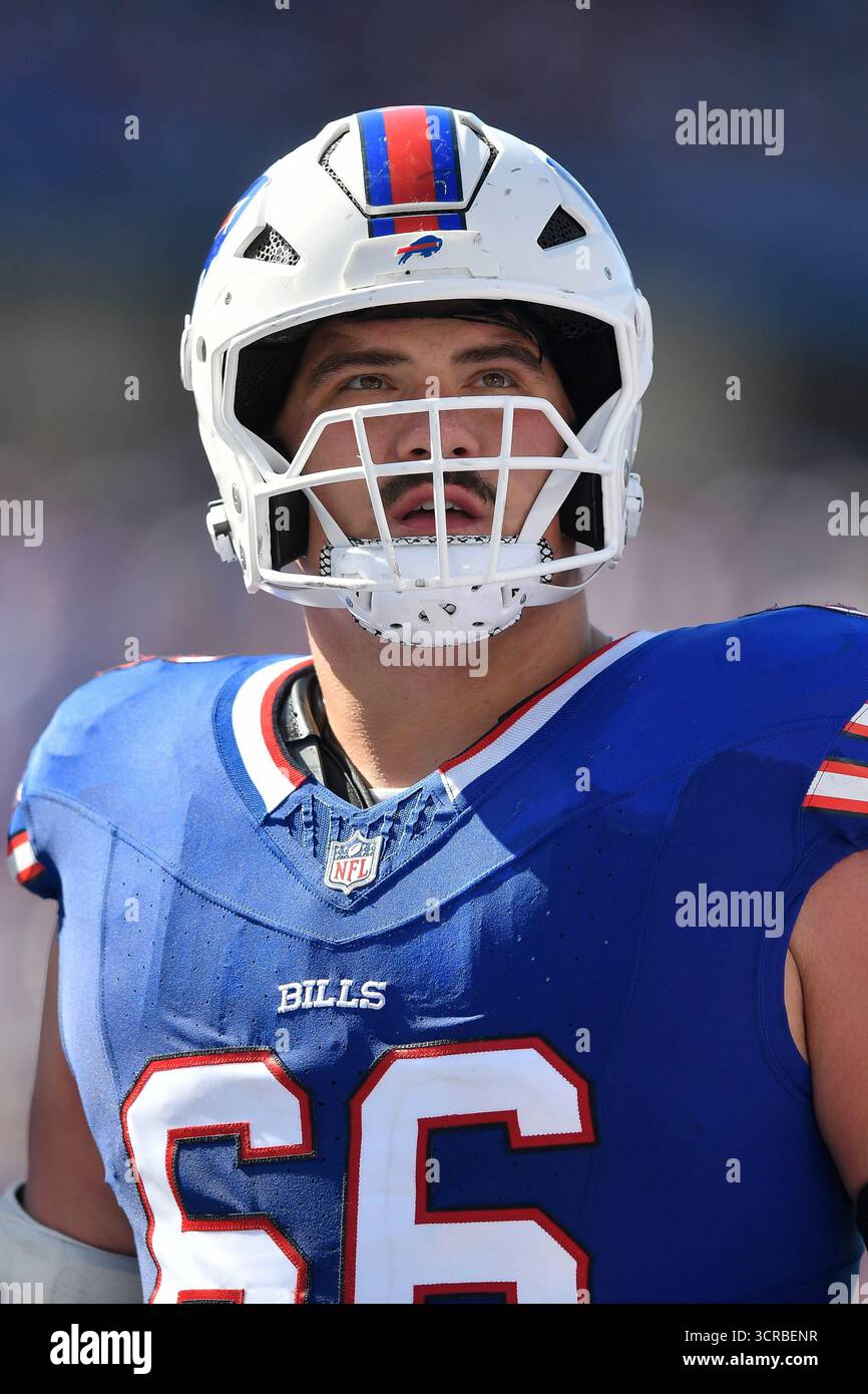 Buffalo Bills guard Connor McGovern (66) walks on the field during the ...