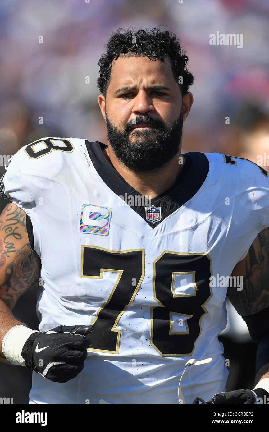 New Orleans Saints center/guard Erik McCoy (78) walks off the field ...