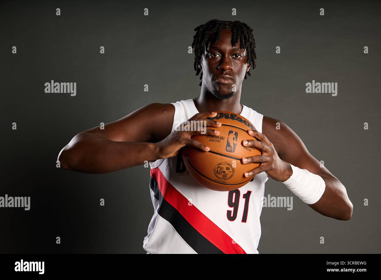 Portland Trail Blazers forward Sidy Cissoko poses for photos during the ...