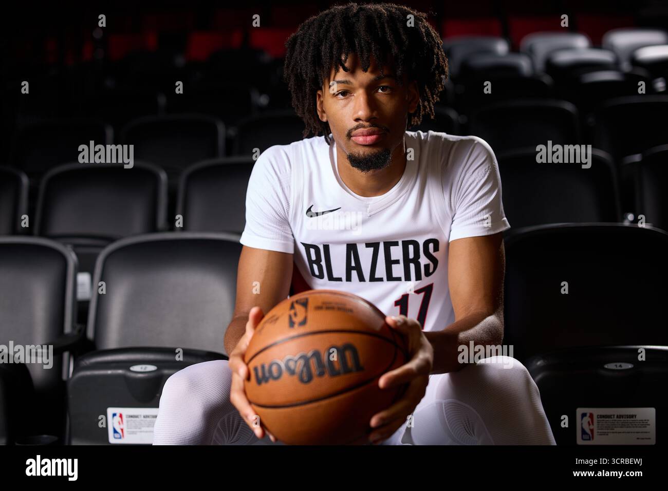 Portland Trail Blazers guard Shaedon Sharpe poses for photos during the ...