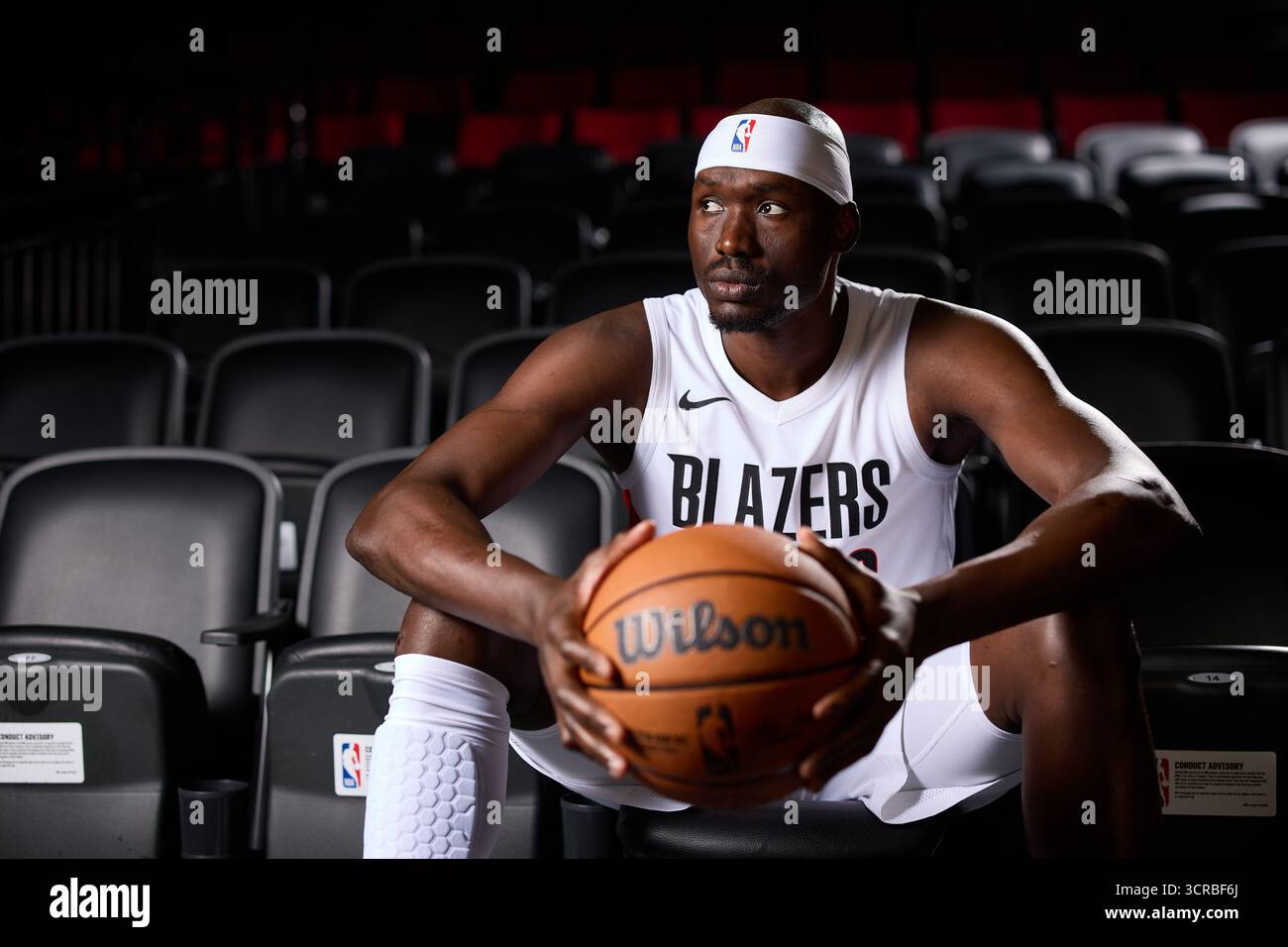 Portland Trail Blazers center Duop Reath poses for photos during the ...