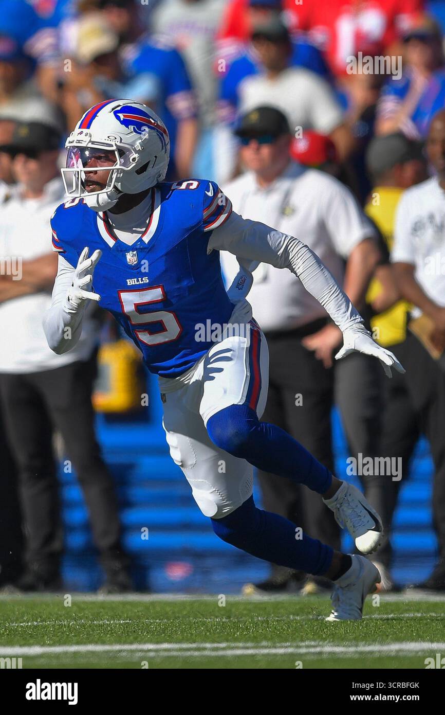 Buffalo Bills wide receiver Joshua Palmer (5) runs on the field during ...