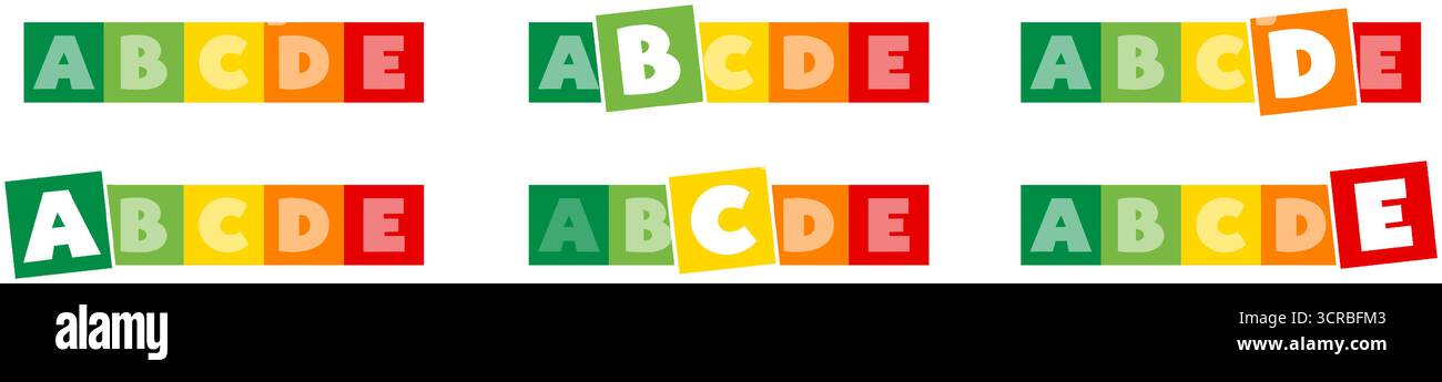 Colorful nutrition score cards illustrate the nutritional value of food ...