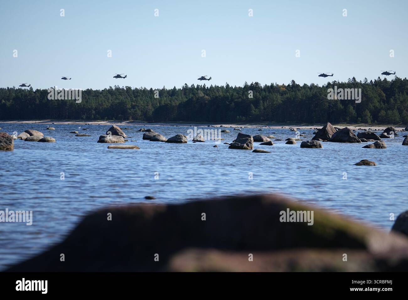 A French army helicopters fly during a multinational military Exercise ...
