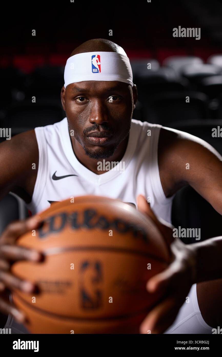 Portland Trail Blazers center Duop Reath poses for photos during the ...