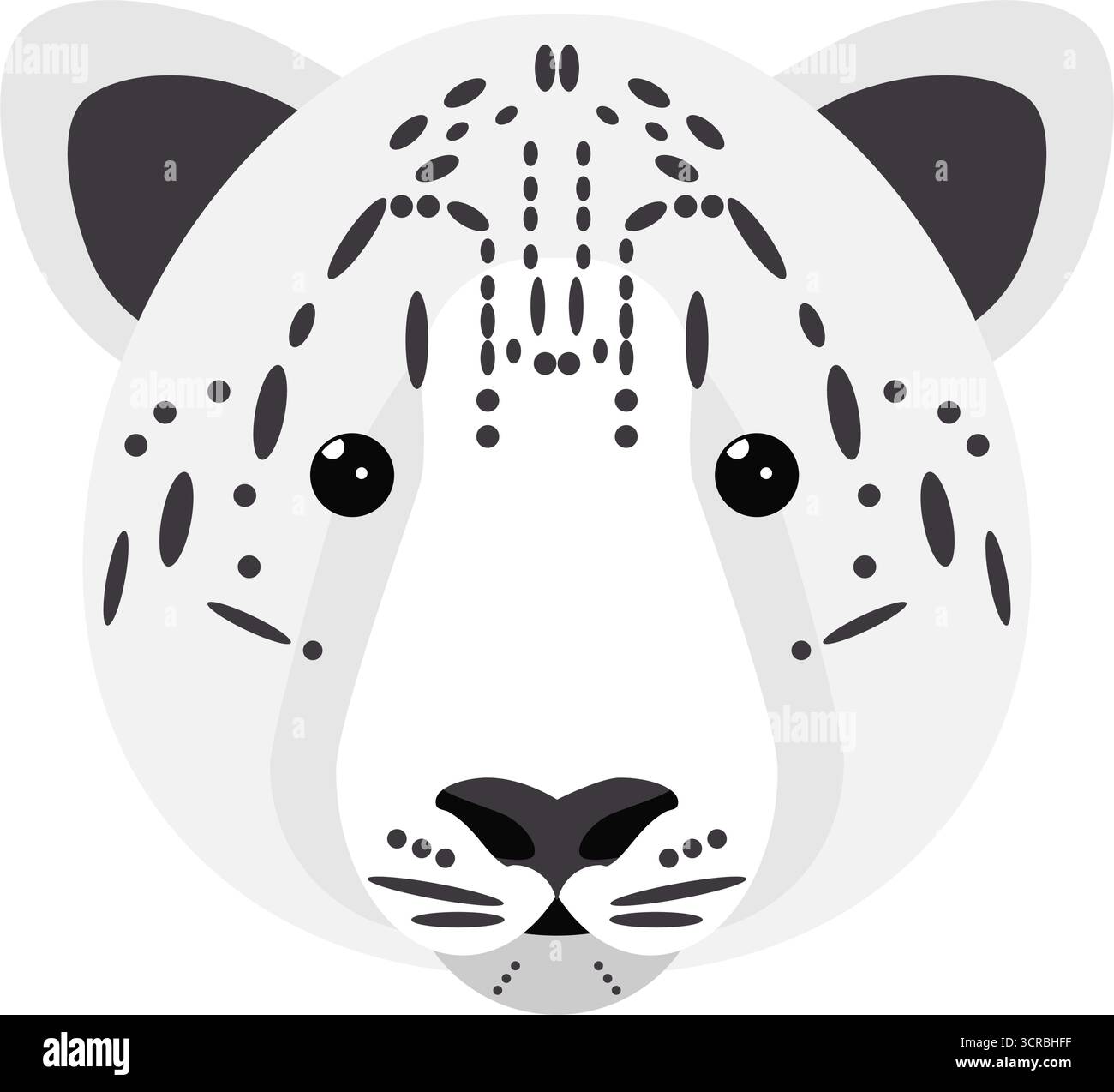 A creative representation of a snow leopard's head showcases its ...