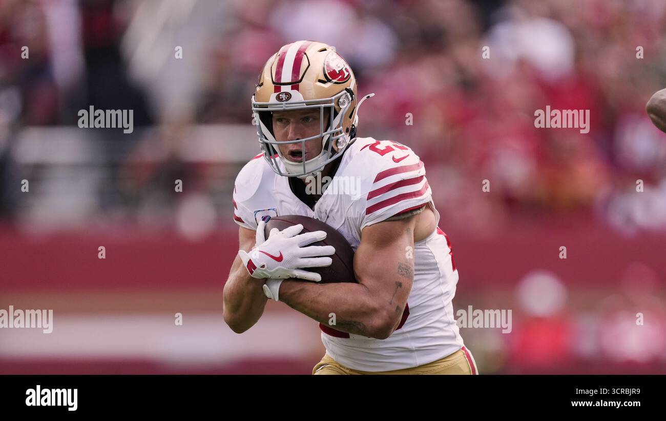San Francisco 49ers running back Christian McCaffrey (23) runs the ball ...
