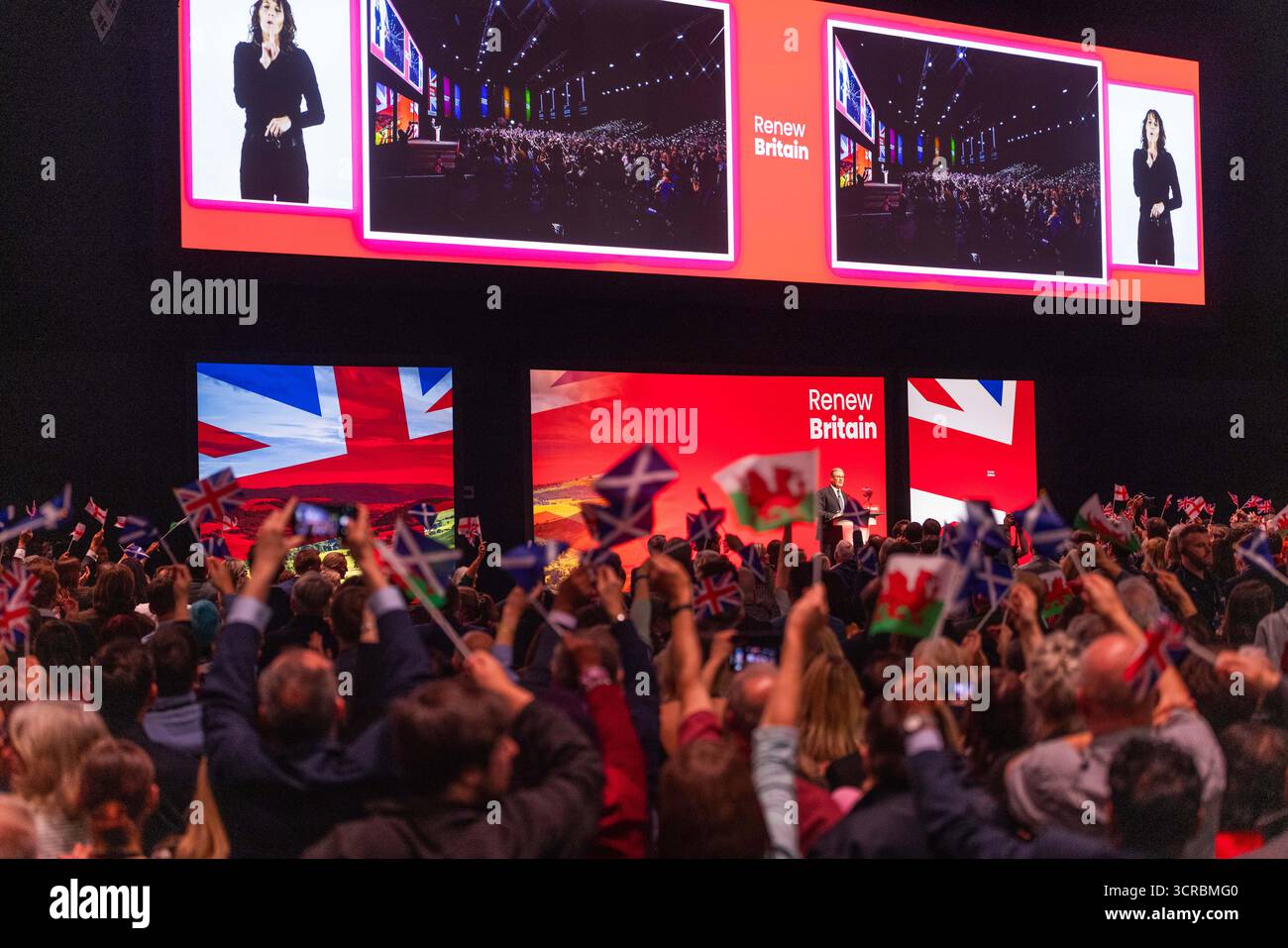 Liverpool, UK. 30 SEP, 2025. People wave flags for the home nations as ...