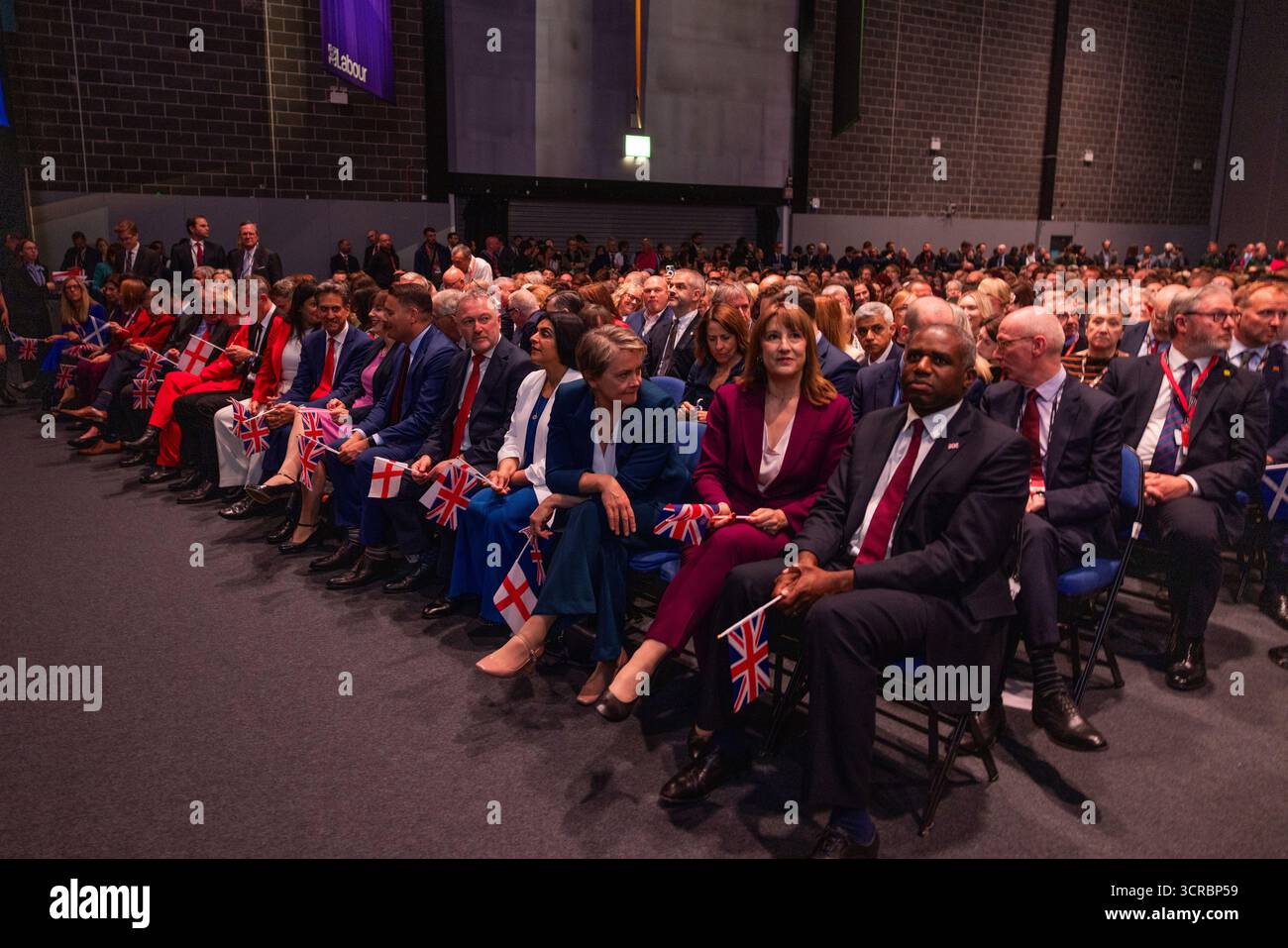 Liverpool, UK. 30 SEP, 2025. The cabinet watch on with flags as Keir ...