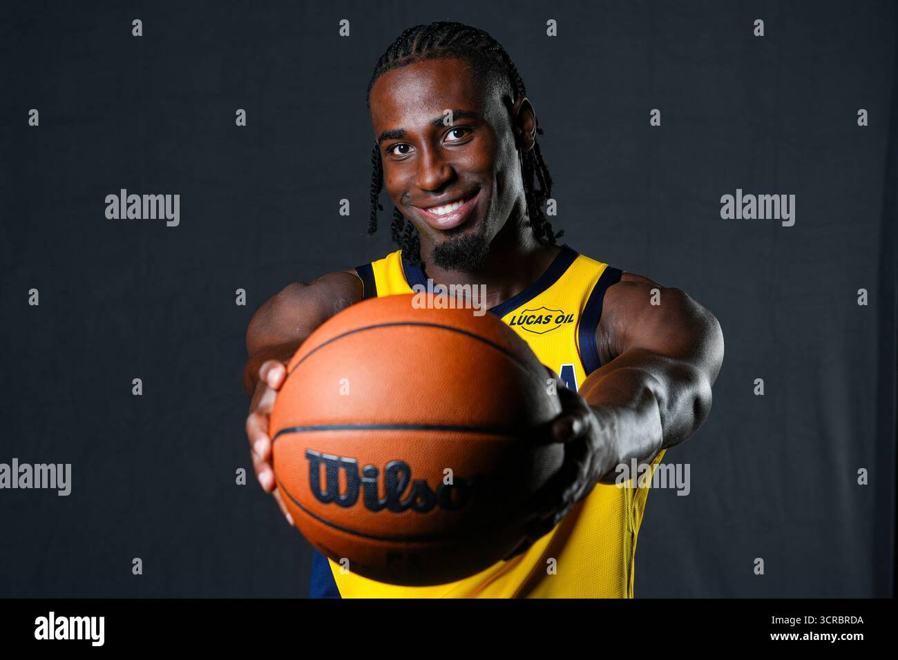 Indiana Pacers forward Aaron Nesmith (23) poses for a photo during the ...