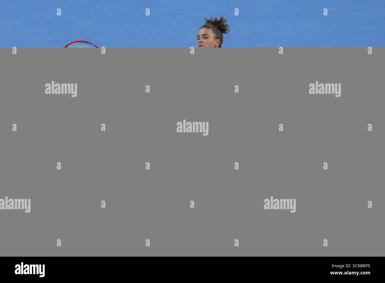 Jasmine Paolini, of Italy returns a forehand shot from Marie Bouzkova ...