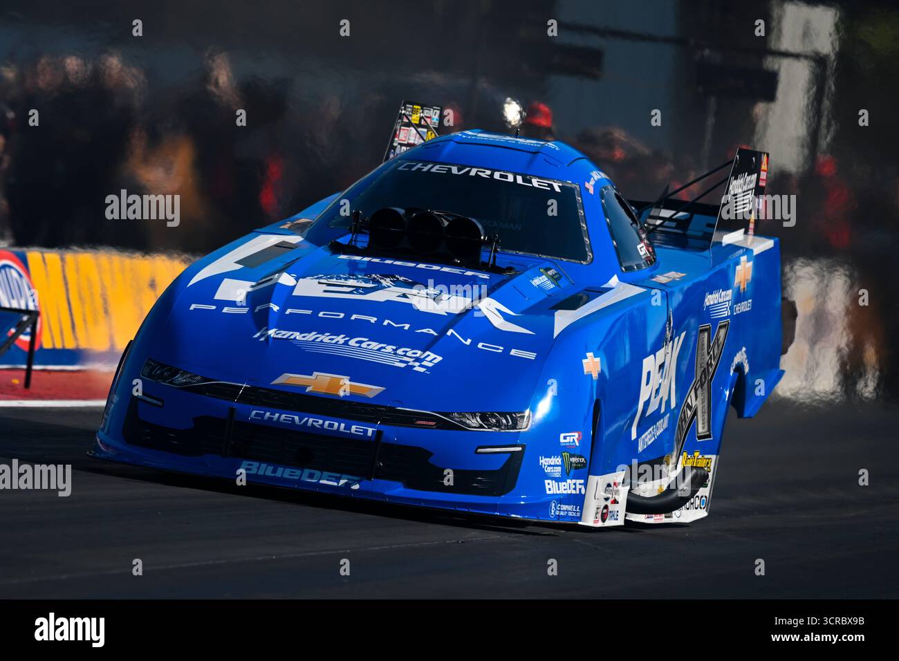 MADISON, IL - SEPTEMBER 28: Jack Beckman (2) Funny Car makes a pass ...