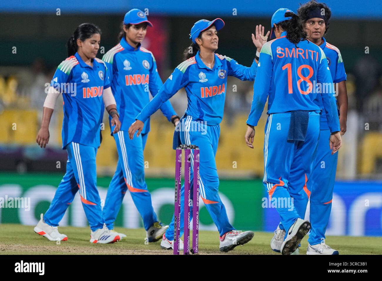 India's players celebrates the dismissal of Sri Lanka's Harshitha ...