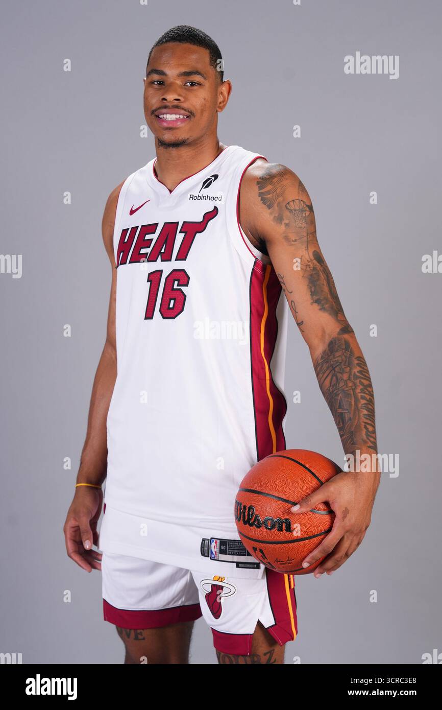 Miami Heat forward Keshad Johnson (16) poses for a photo during the NBA ...