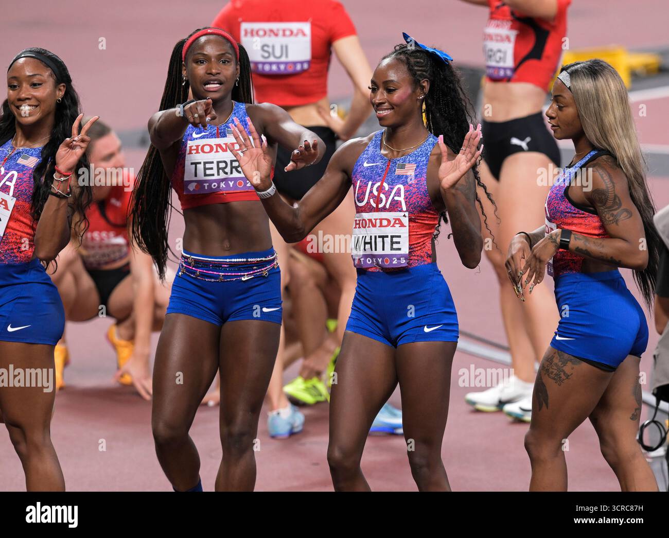 Jacious Sears, Twanisha Terry, Kayla White and Sha'Carri Richardson of ...