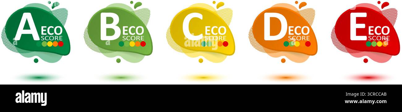 Color-coded labels display eco scores ranging from A to E, indicating ...