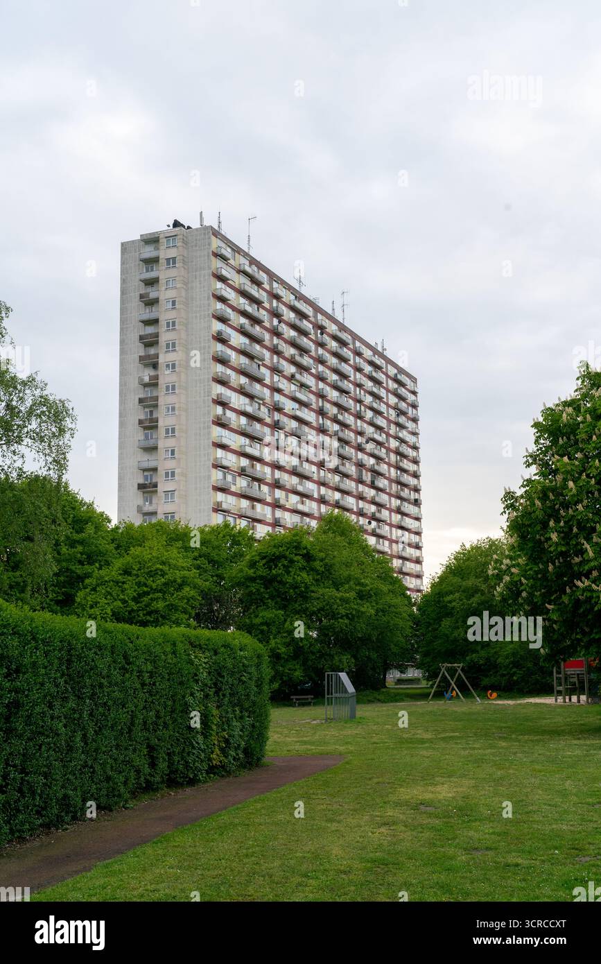 Residentie Zonneweelde, a 20-story high-rise tower in Genk, standing as ...