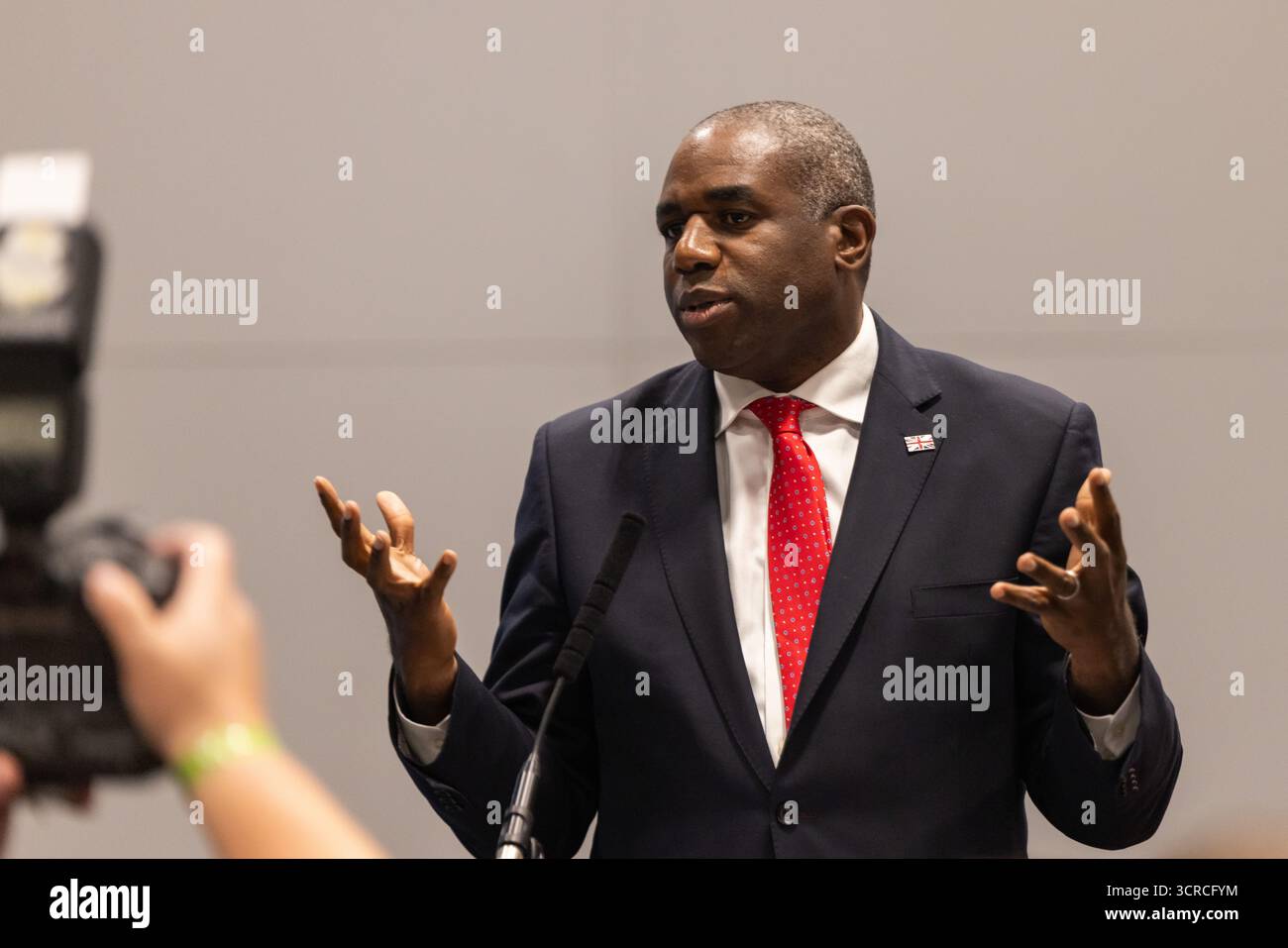 Liverpool, UK. 29 SEP, 2025. David Lammy, Deputy Prime Minister, speaks ...