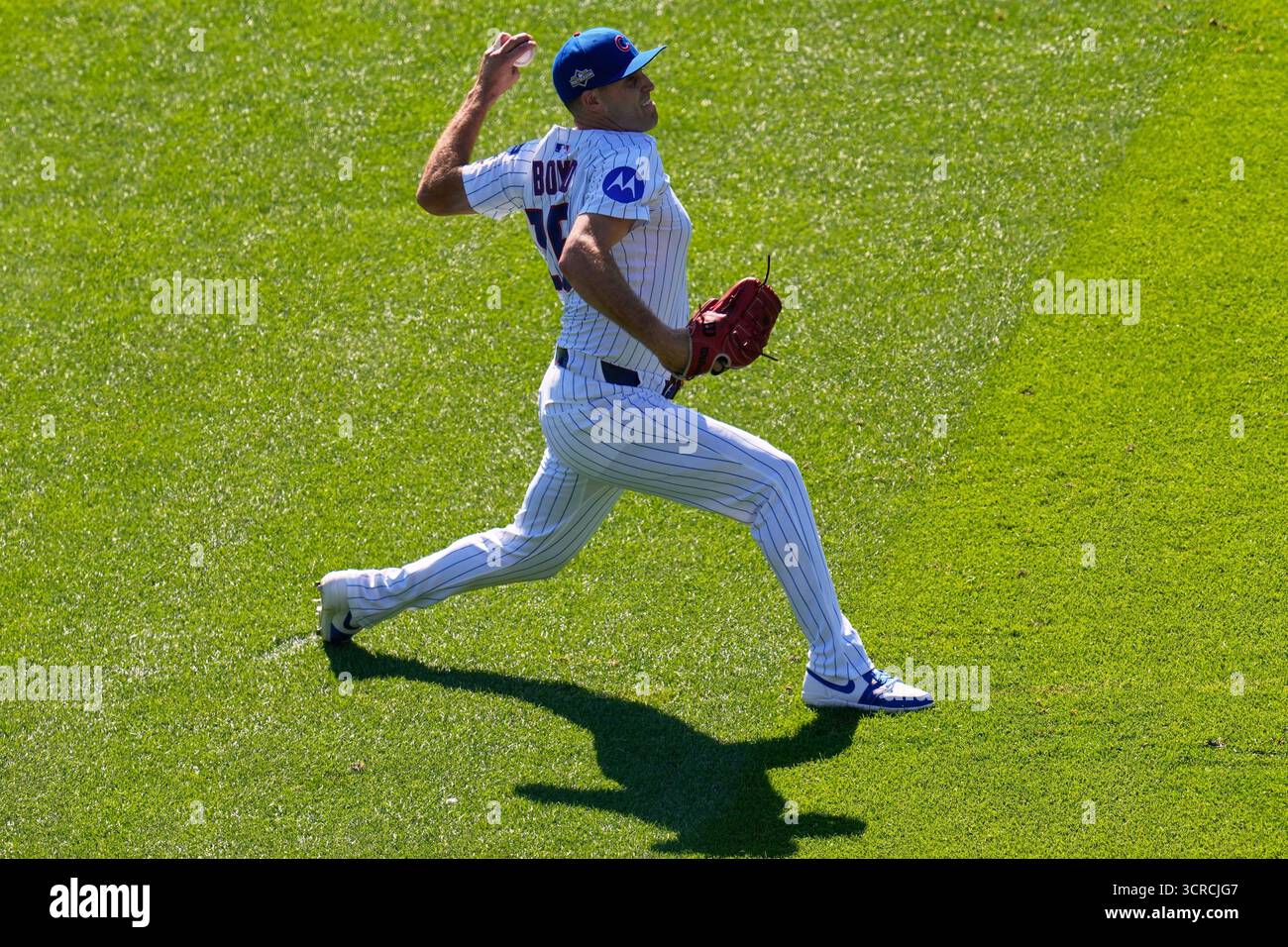 Chicago Cubs' Matthew Boyd warms up before Game 1 of a National League ...