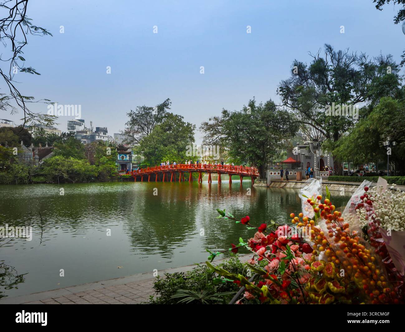 Hanoi, Vietnam March 16, 2025: Beautiful scenery with Hoan Kiem lake ...