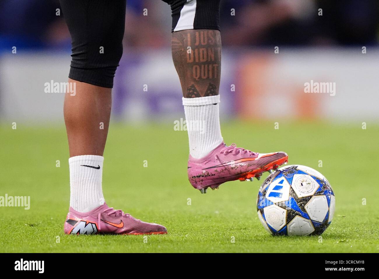 A detailed view of the tattoo of Chelsea's Reece James ahead of the ...