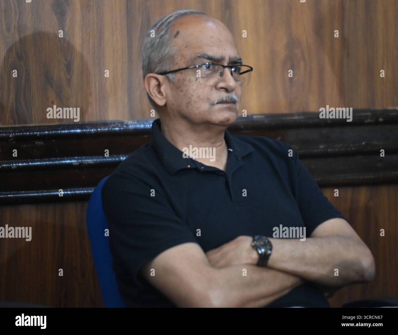 NEW DELHI, INDIA - SEPTEMBER 30: Swaraj Abhiyan leaders Prashant Bhushan, Yogendra Yadav during ...