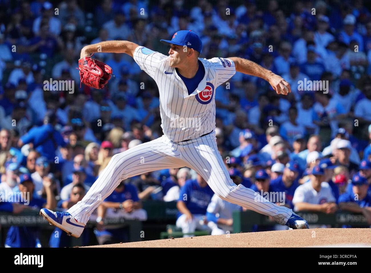 Chicago Cubs' Matthew Boyd throws during the first inning of Game 1 of ...