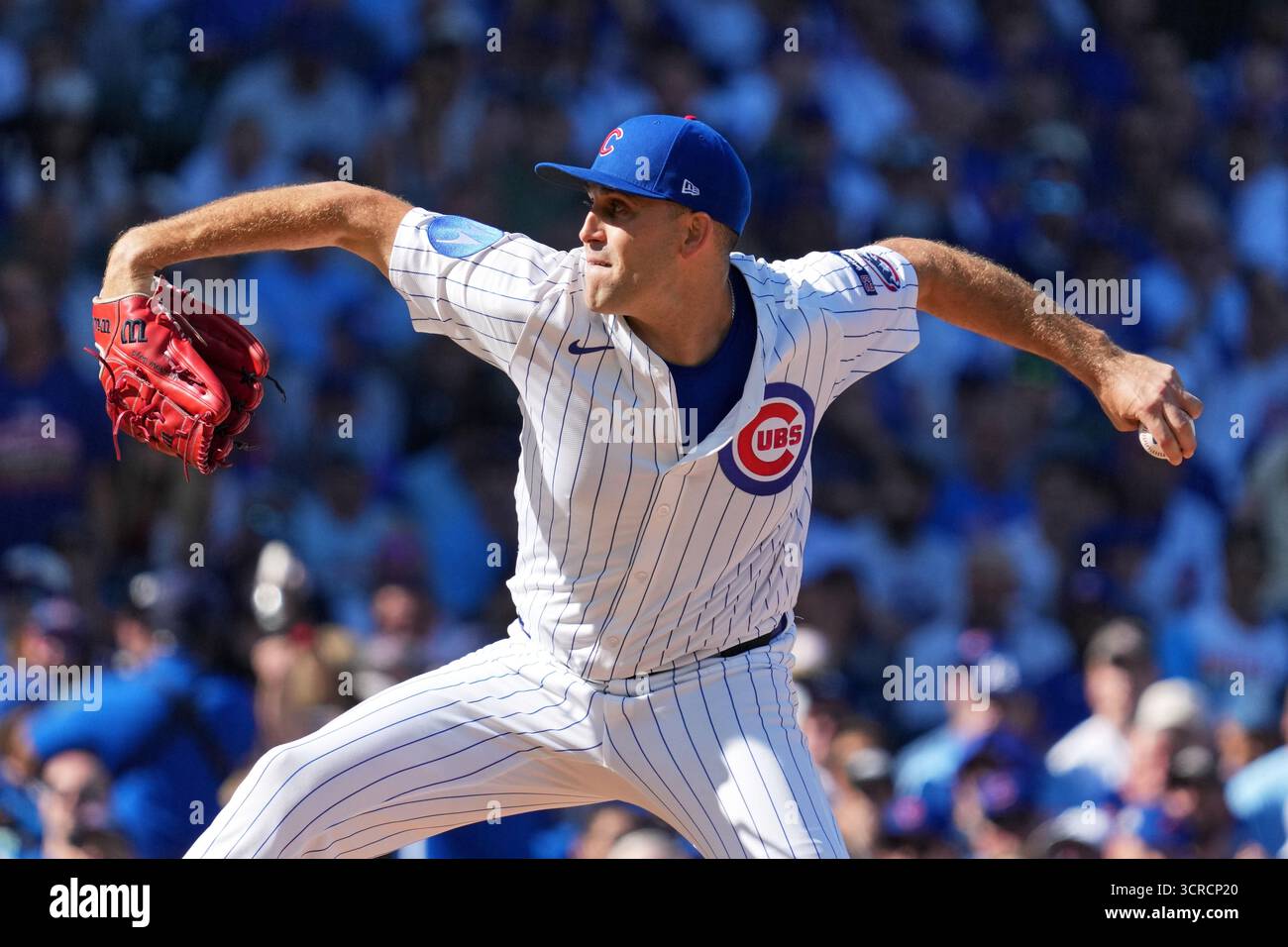 Chicago Cubs' Matthew Boyd throws during the first inning of Game 1 of ...