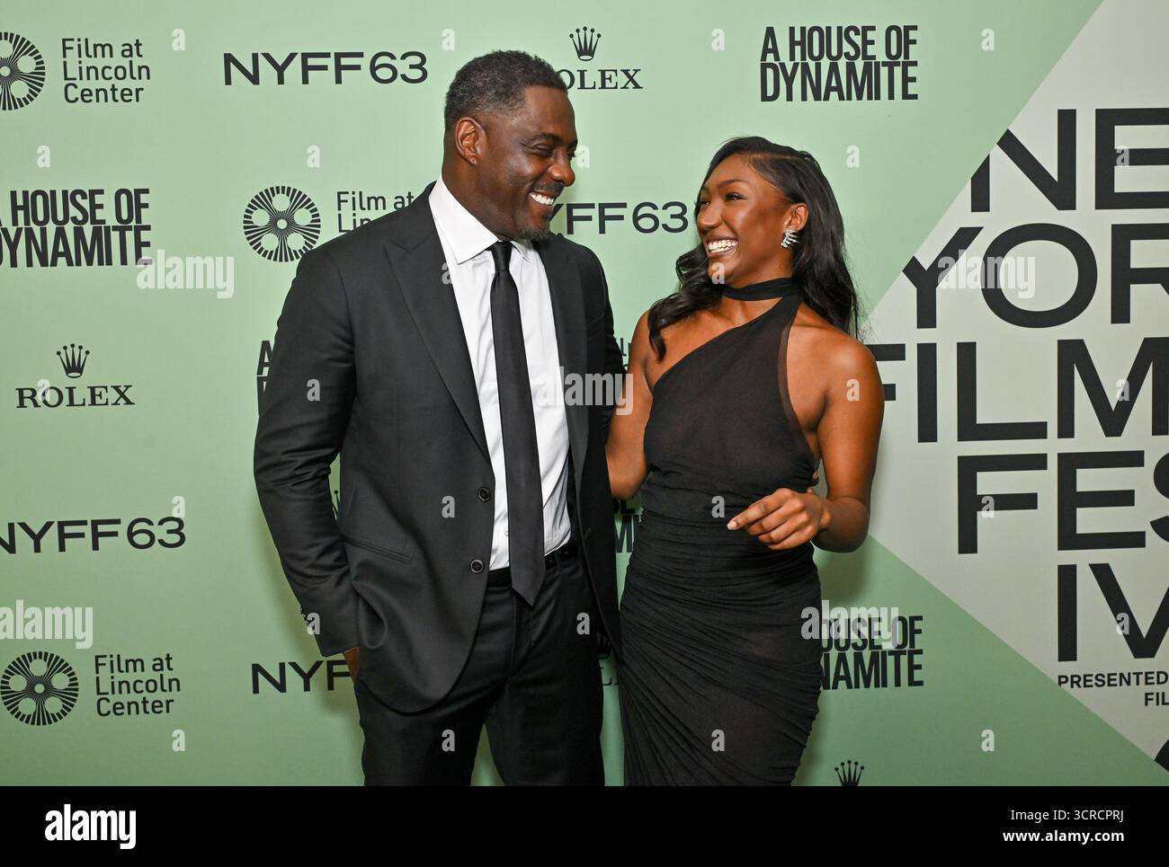 Idris Elba, left, and Isan Elba attend the premiere of "A House of ...