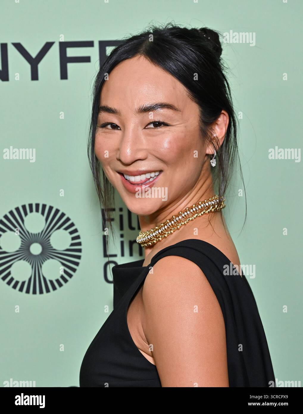 Greta Lee attends the premiere of "A House of Dynamite" at Alice Tully ...