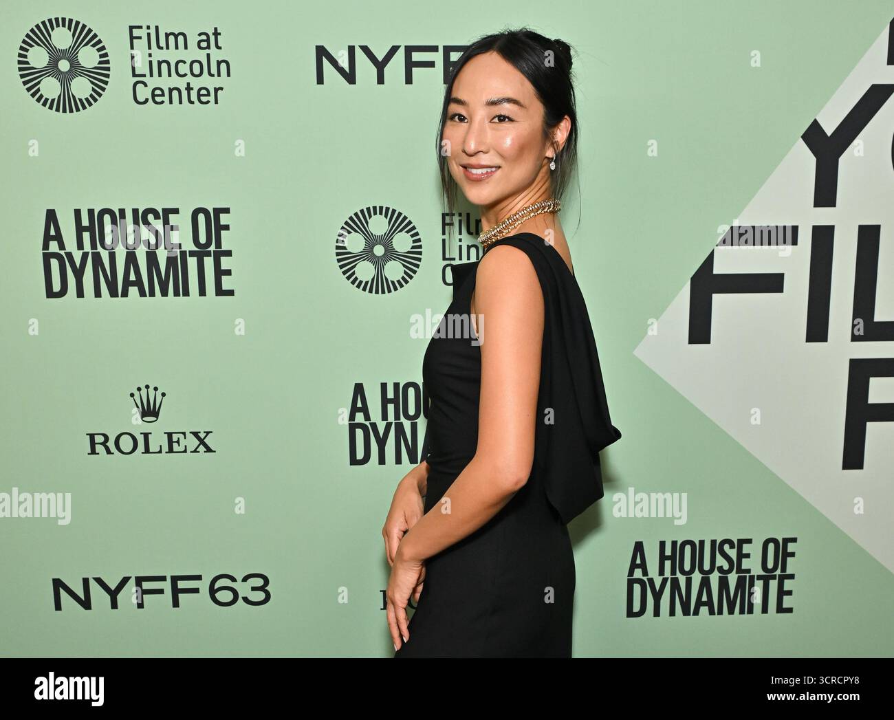 Greta Lee attends the premiere of "A House of Dynamite" at Alice Tully ...