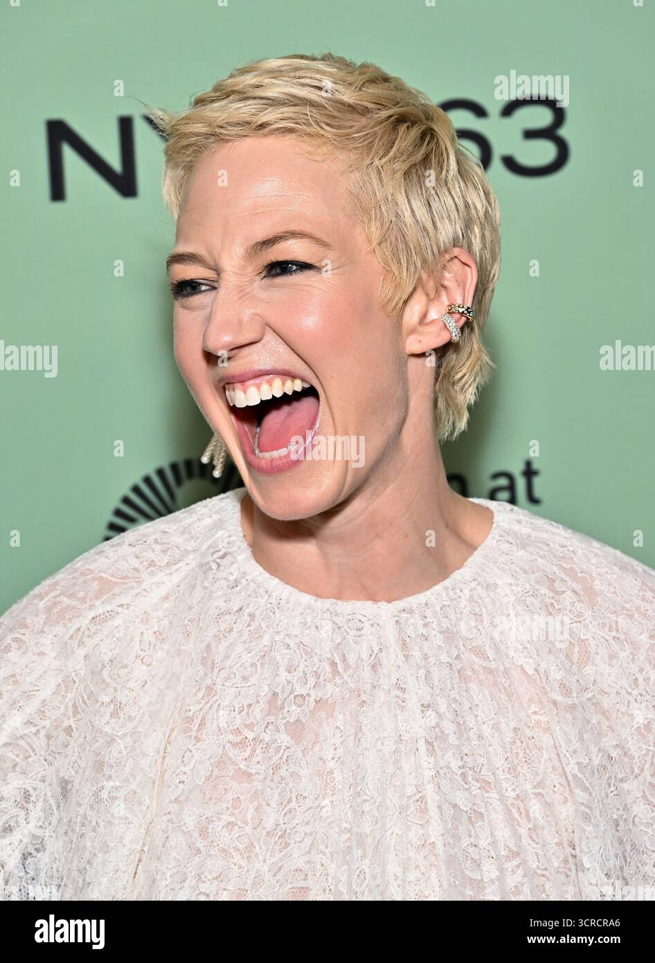 Carrie Coon attends the premiere of "A House of Dynamite" at Alice ...