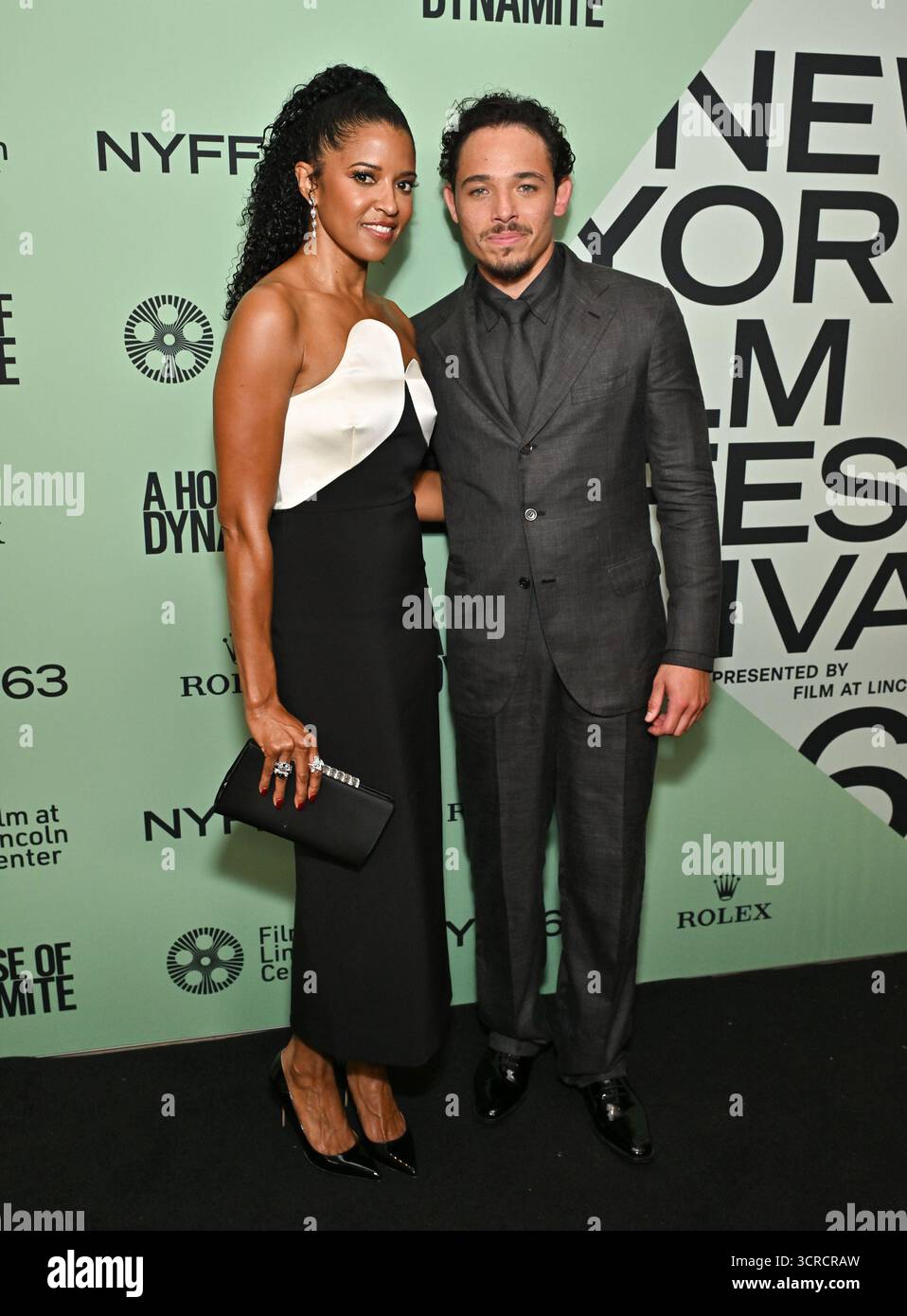 Renée Elise Goldsberry, left, and Anthony Ramos attend the premiere of ...