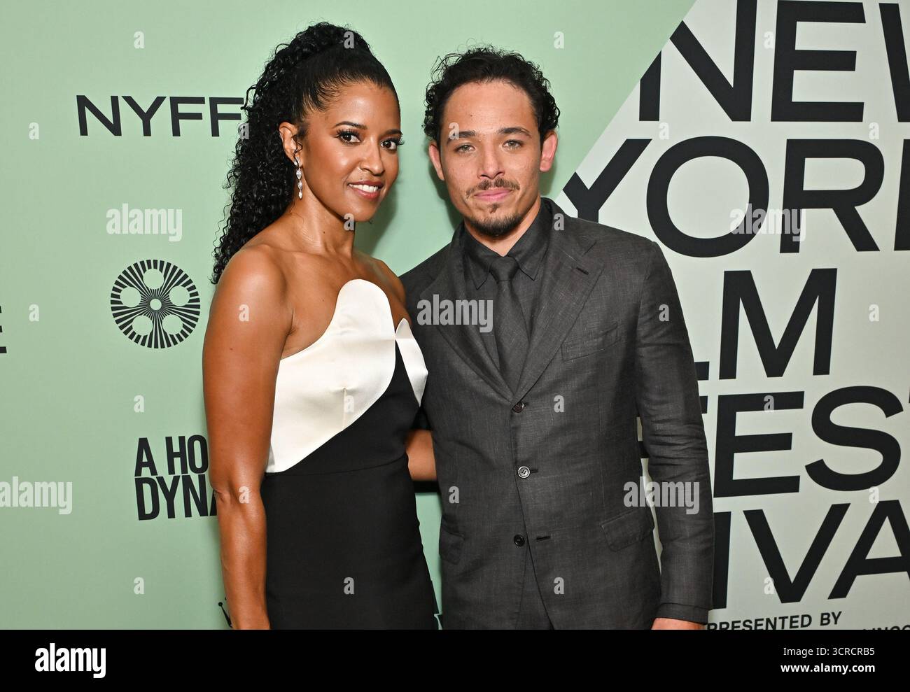 Renée Elise Goldsberry, left, and Anthony Ramos attend the premiere of ...