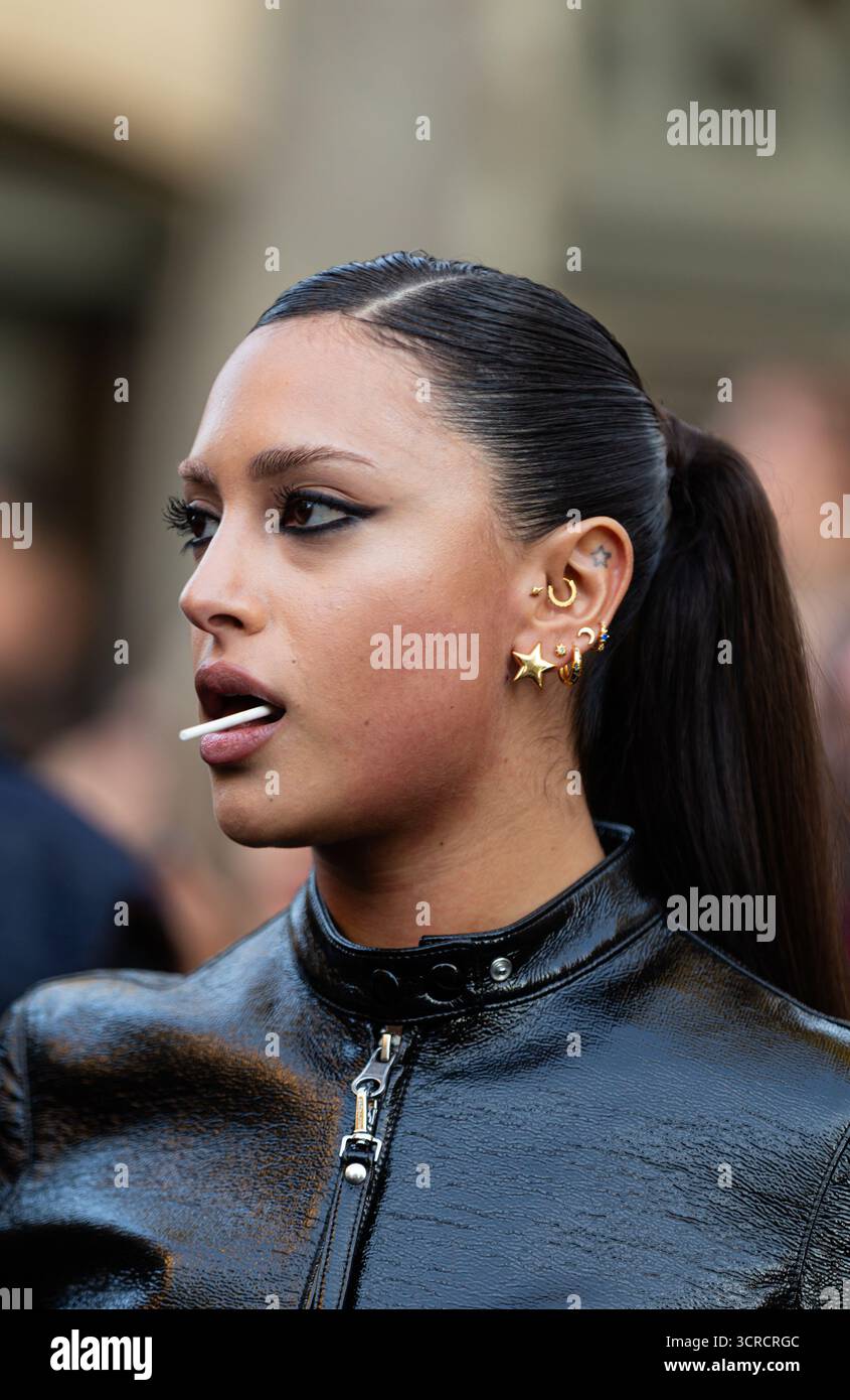 Samia at the Courreges Show during Paris Fashion Week Womenswear Spring ...