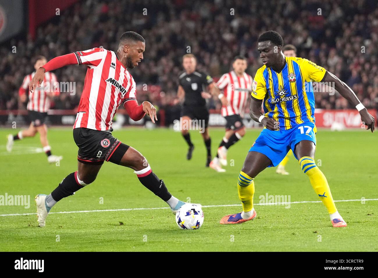 Sheffield United's Tyrese Campbell (left) gets past Southampton's ...